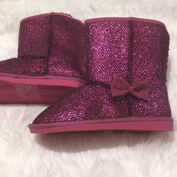 us sports | Shoes | Us Sports Girls Pink Glitter Boots With Bow | Poshmark